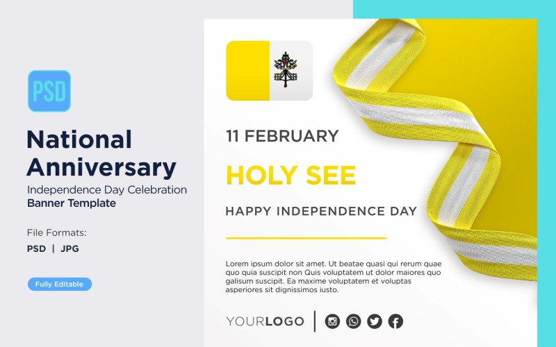 Holy See National Day Celebration Banner - TemplateMonster