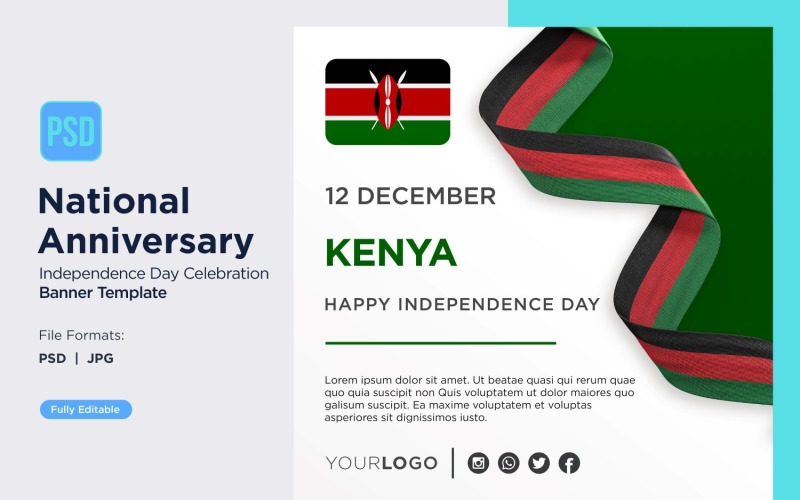 Kenya National Day Celebration Banner - TemplateMonster