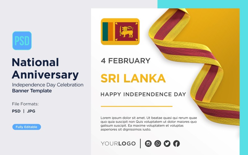 Bannière de célébration de la fête nationale du Sri Lanka