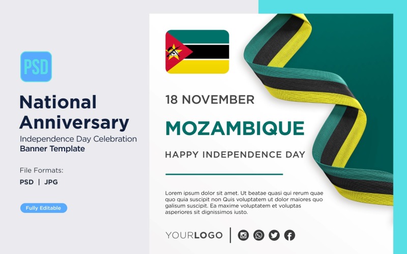 Mozambique National Day Celebration Banner - TemplateMonster