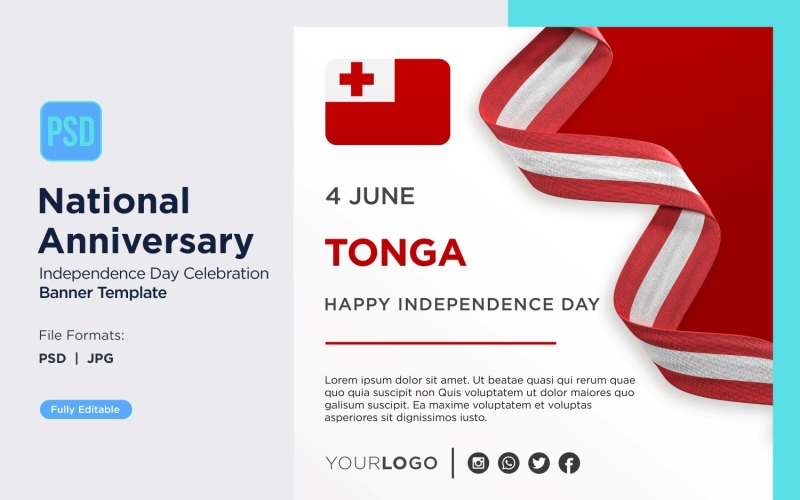Tonga National Day Celebration Banner - TemplateMonster
