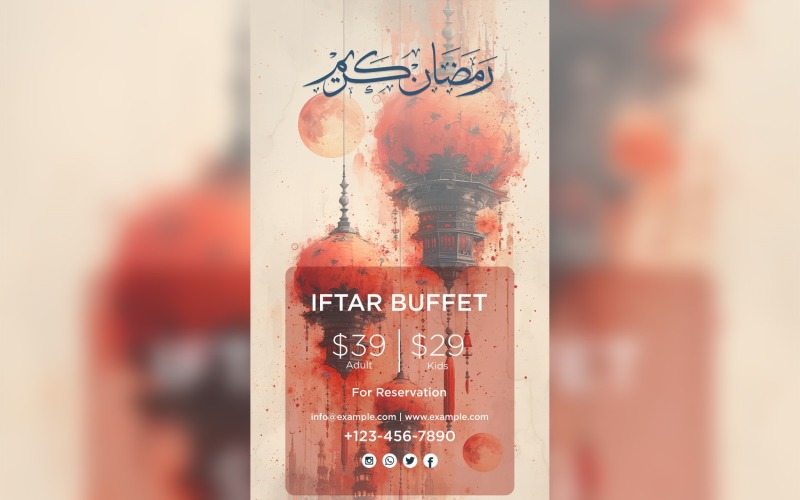 Ramadan Iftar Buffet Poster Design Template 148