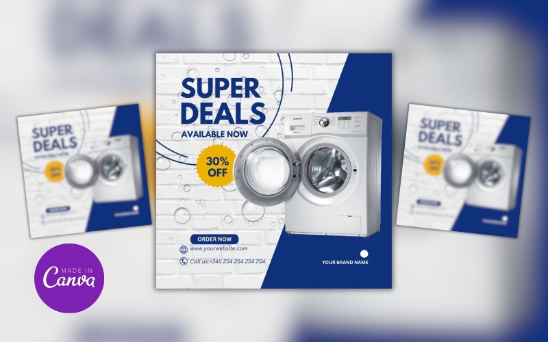 Laundry Machine Discount Sale Design Template