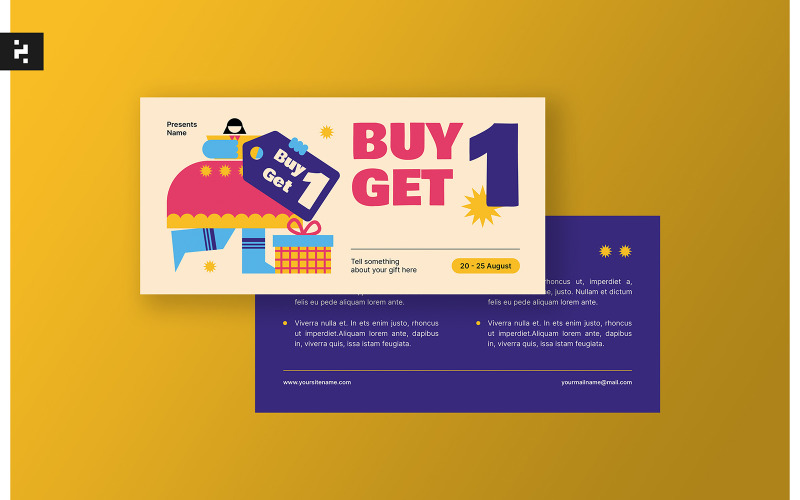 Voucher promocional criativo moderno - TemplateMonster