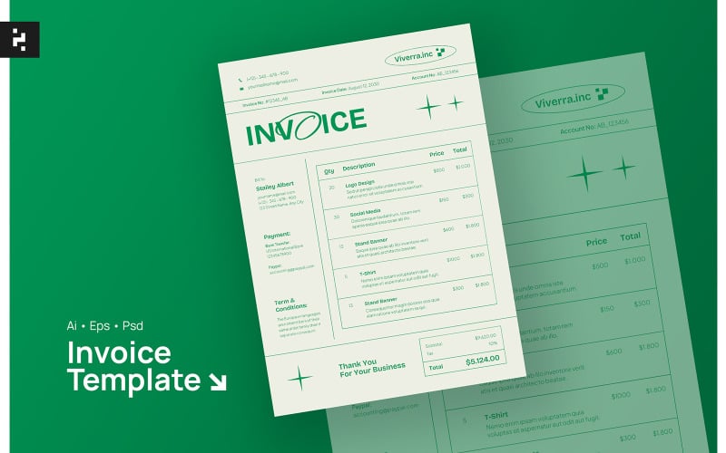 White Simple Invoice Template #403384 - TemplateMonster