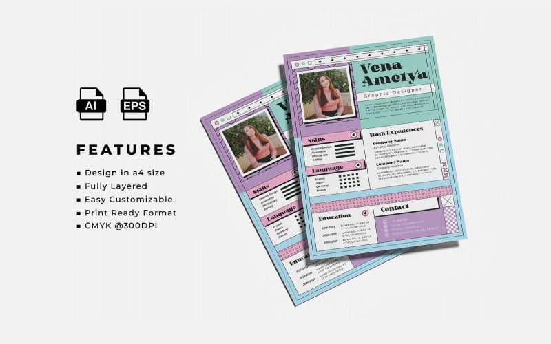 Özgeçmiş ve CV Şablon Tasarımı 07 #403543 - TemplateMonster