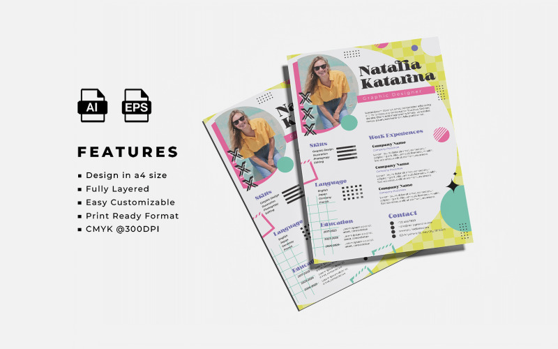 Özgeçmiş ve CV Şablon Tasarımı 08 #403545 - TemplateMonster