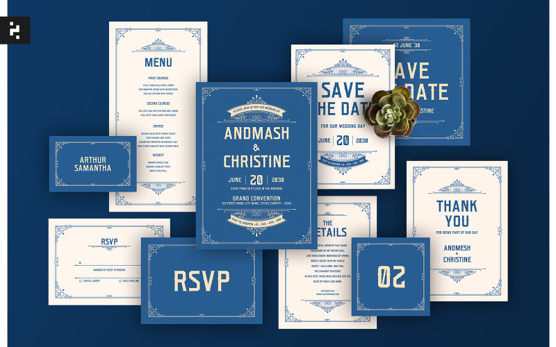 Purple Luxury Wedding Suite Template - TemplateMonster