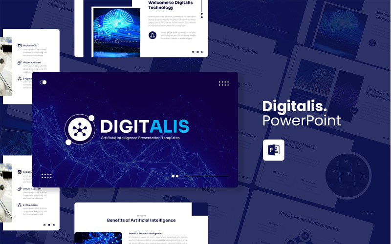 Digitalis – modelo de PowerPoint de IA - TemplateMonster