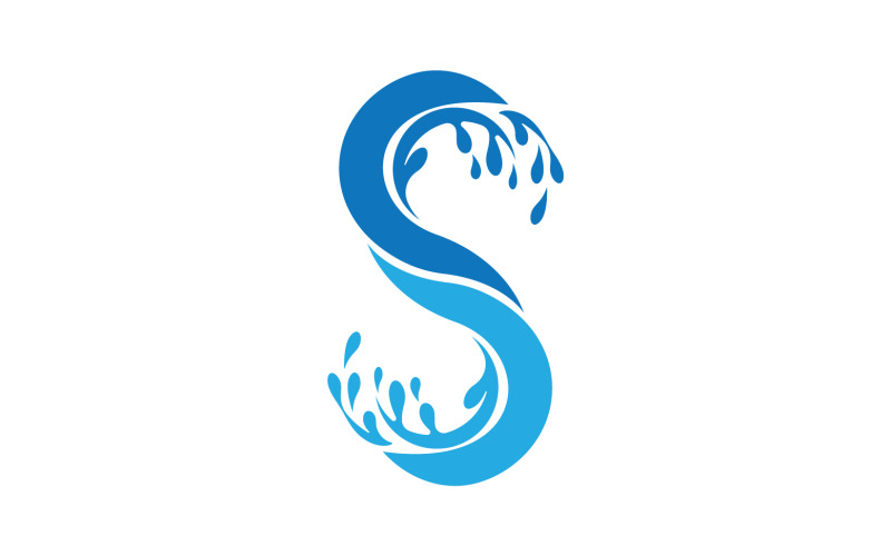 S splash water blue logo vector version v9 - TemplateMonster