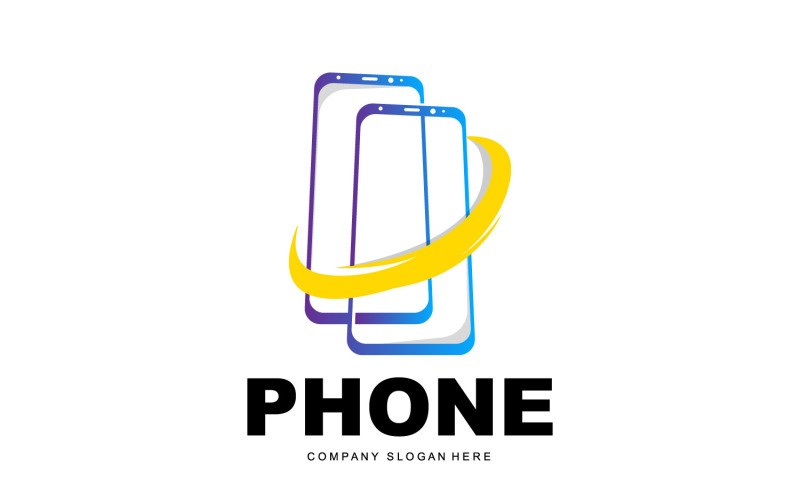Akıllı Telefon Logo Vektör Modern Telefon TasarımıV39