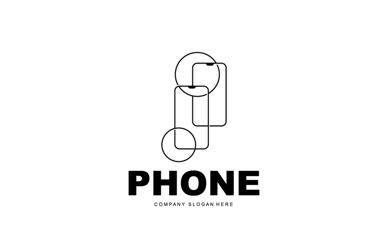 Akıllı Telefon Logo Vektör Modern Telefon TasarımıV44