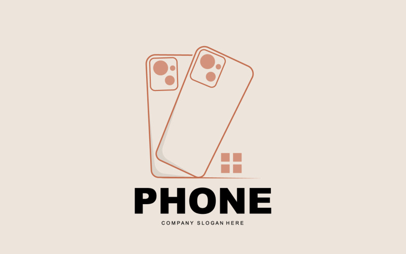 Smartphone Logo Vector Modern Phone DesignV2