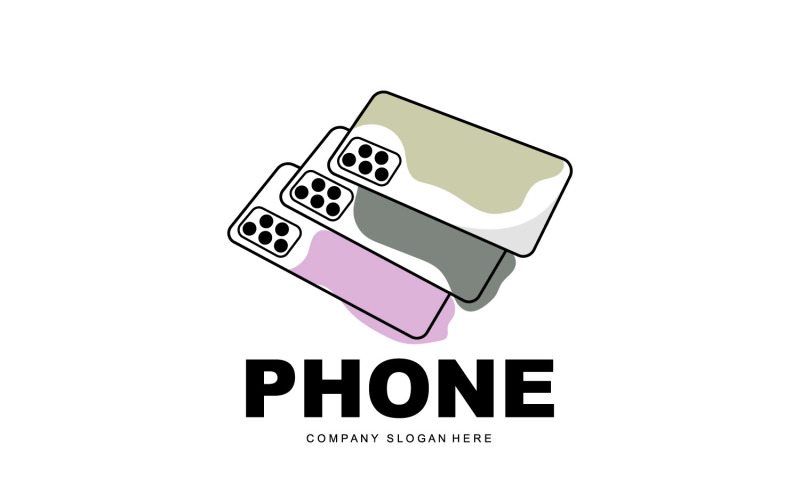 Smartphone Logo Vector Modern Phone DesignV31