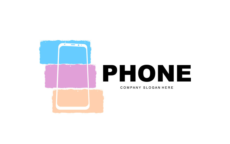 Smartphone Logo Vector Modern Phone DesignV40