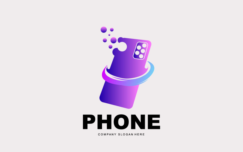 Smartphone Logo Vector Modern Phone DesignV43
