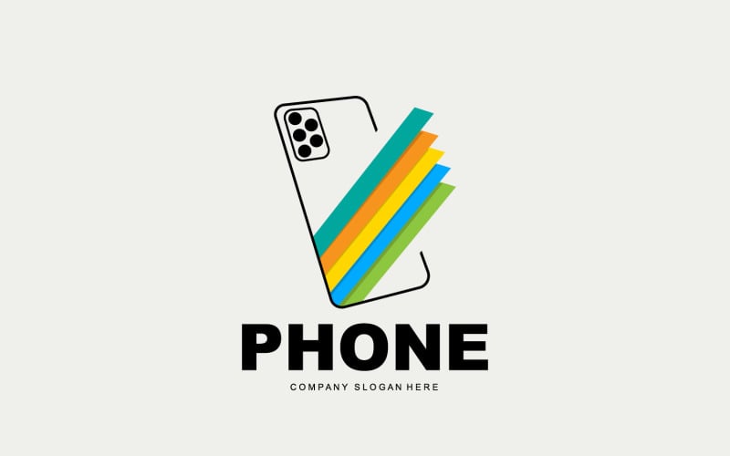 Smartphone Logo Vector Modern Phone DesignV45