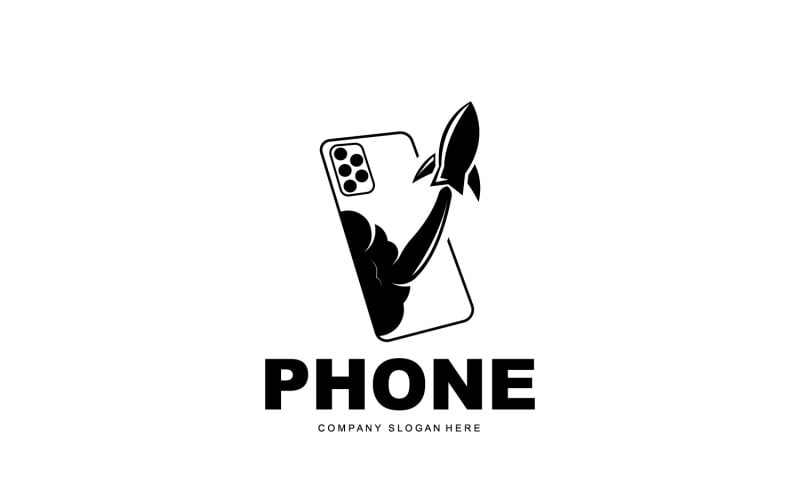 Smartphone Logo Vector Modern Phone DesignV46