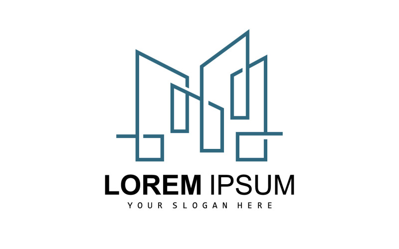 Bina Gayrimenkul Logo Vektör TasarımıV13 - TemplateMonster