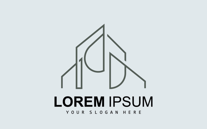 Bina Gayrimenkul Logo Vektör TasarımıV14 - TemplateMonster