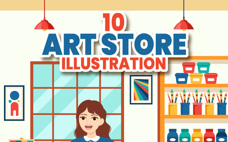 10 Art Store Vector Illustration #405075 - TemplateMonster