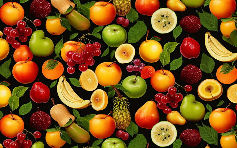 Tropical fruits pattern design #405097 - TemplateMonster