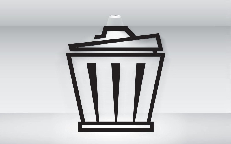 Simple Trash Bin Illustration Vector - TemplateMonster