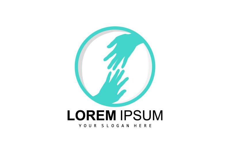 Hand Logo Teamwork Vector Company DesignV15