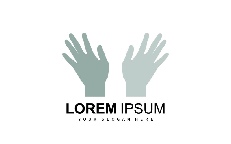 Hand Logo Teamwork Vector Company DesignV7 - TemplateMonster