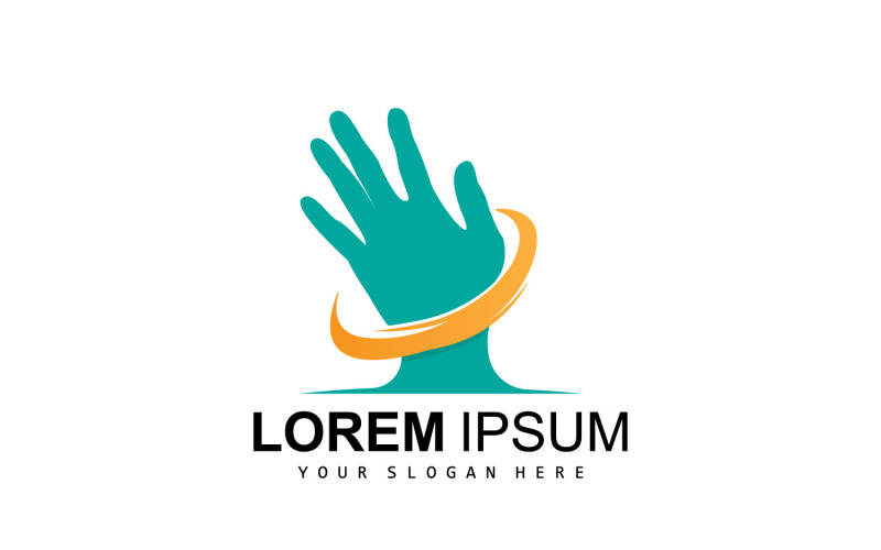 Hand Logo Teamwork Vector Company DesignV8 - TemplateMonster