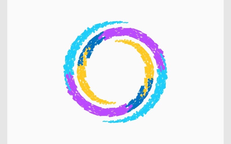 Logo de texture de craie de cercle de tourbillon