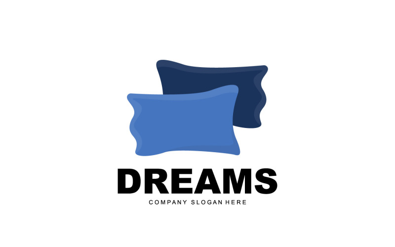 Modèle de conception de lit avec logo d'oreiller VectorV3