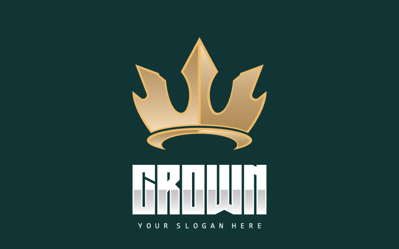 Diseño de logotipo de corona simple hermoso lujoV10