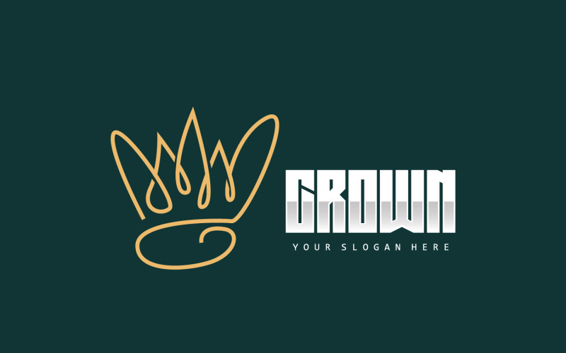 Diseño de logotipo de corona simple hermoso lujoV3