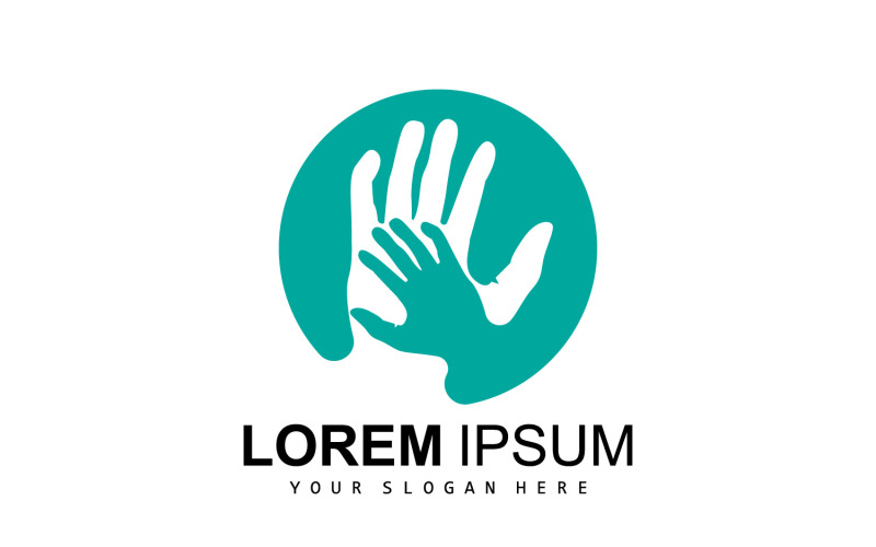 Hand Logo Teamwork Team Company DesignV12 - TemplateMonster