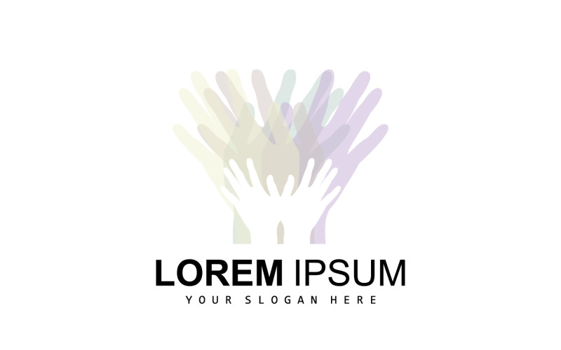 Hand Logo Teamwork Team Company DesignV15 - TemplateMonster