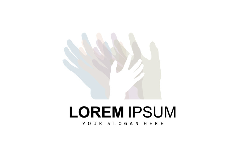 Hand Logo Teamwork Team Company DesignV3 - TemplateMonster