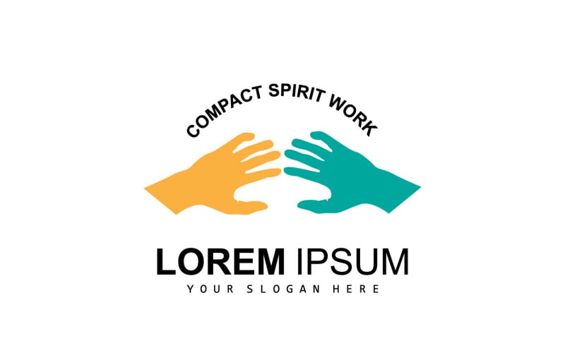 Hand Logo Teamwork Team Company DesignV9 - TemplateMonster