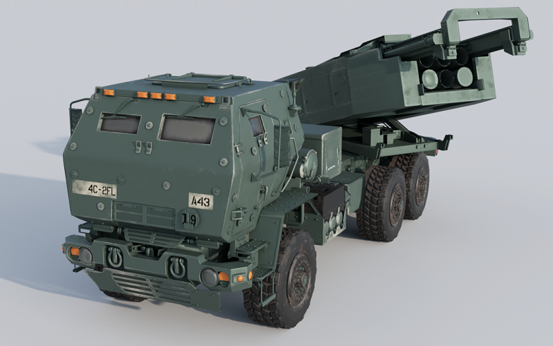 3D M142 HIMARS Multiple Rocket Launcher model