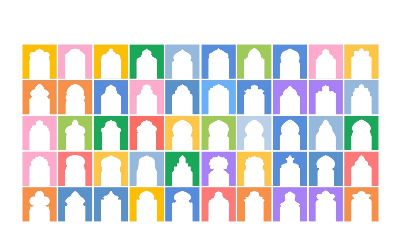 Islamic Arch Design Glyph Inverted Set 50 - 2