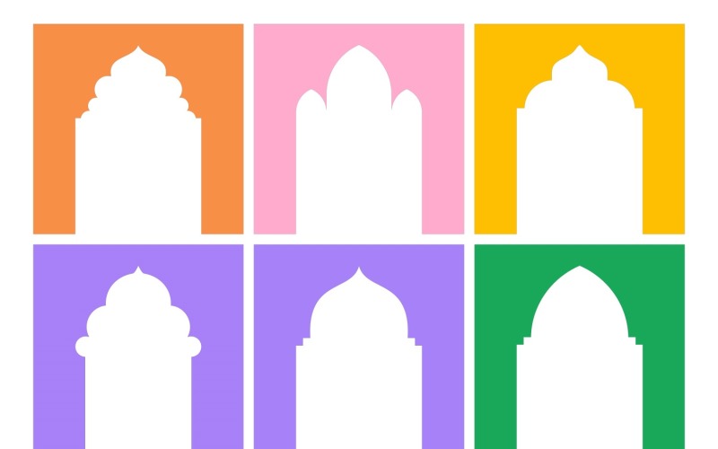 Islamic Arch Design Glyph Inverted Set 6 - 6