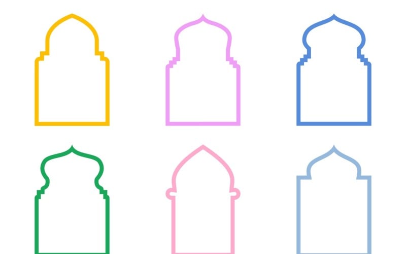 Islamic Arch Design Bold Line Set 6 - 25 - TemplateMonster