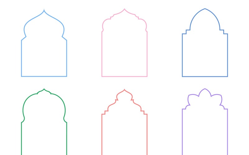 Islamic Arch Design Thin Line Set 6 - 34 - TemplateMonster