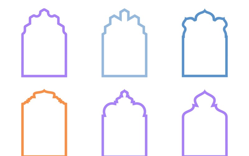 Islamic Arch Design Bold Line Set 6 - 26 - TemplateMonster