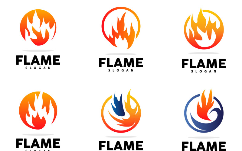 Logo de flamme rouge brûlant le feu VectorV10