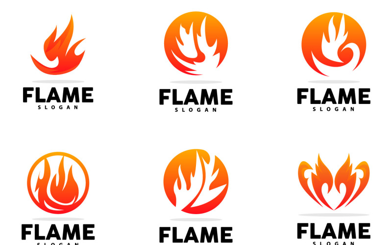 Logo de flamme rouge brûlant le feu VectorV11