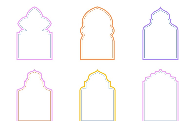 Islamic Arch Design double lines Set 6 - 3 - TemplateMonster