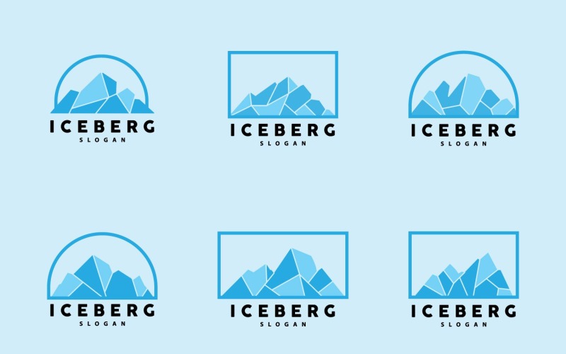 Antarctic Cold Mountain Iceberg Logo DesignV6