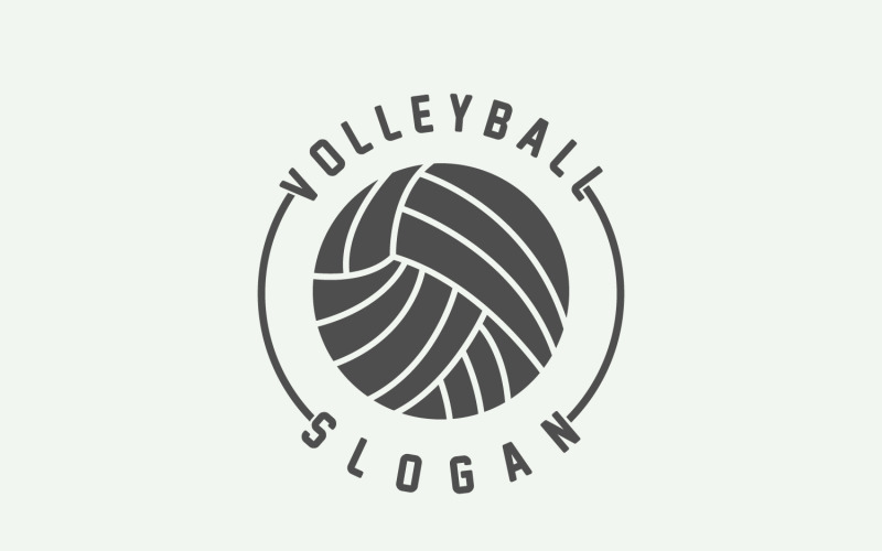 Volleyball Logo Sport Simple DesignV4 - TemplateMonster