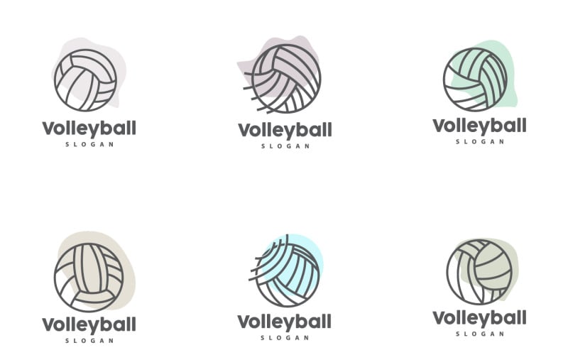 Volleyball Logo Sport Simple DesignV6 - TemplateMonster